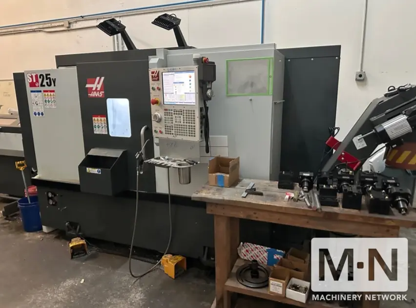 HAAS ST-25Y CNC Lathe, 2022 w/ Live Tooling & Sub-Spindle | Machinery ...