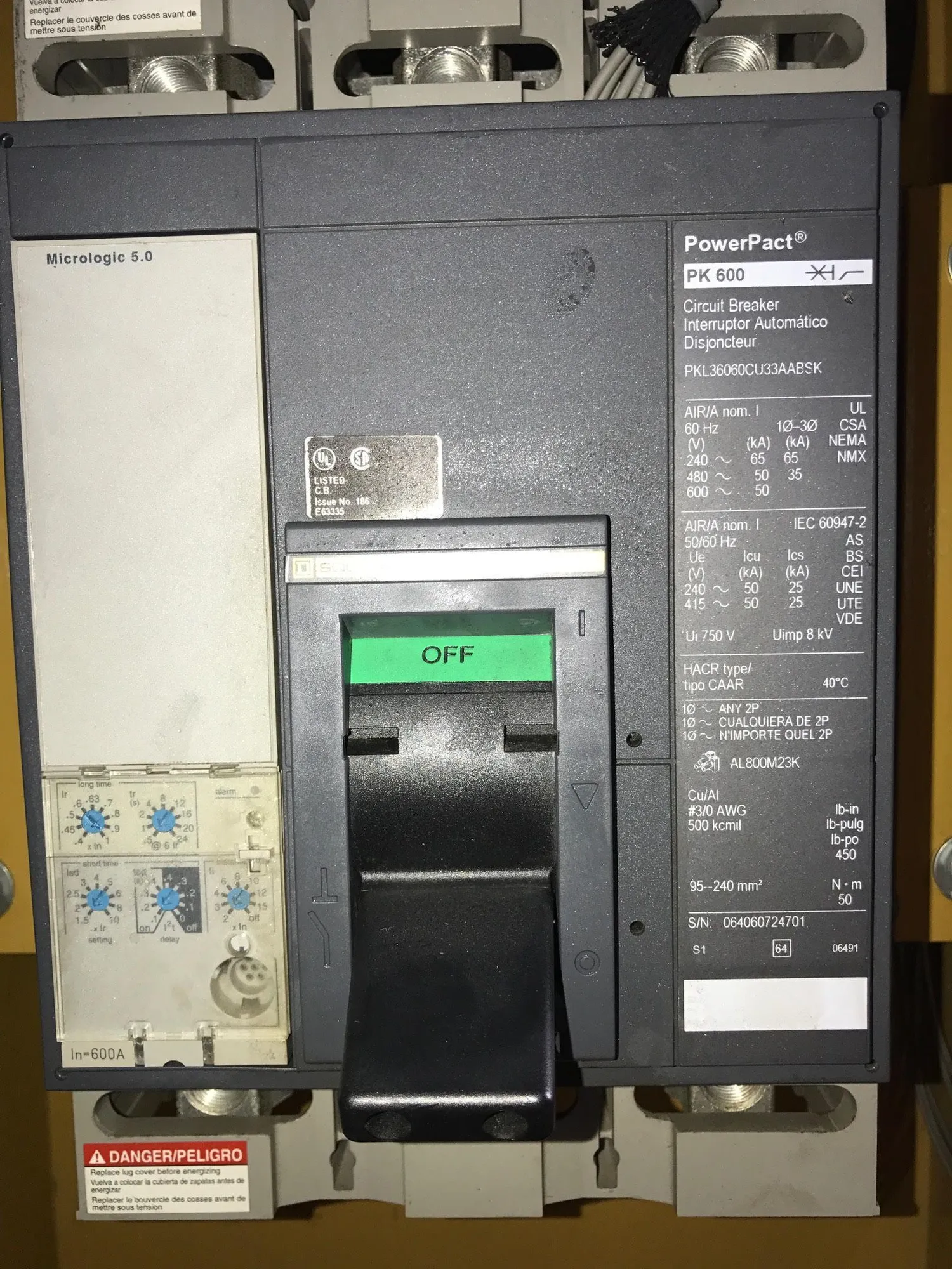 Square D PowerPact PK600 600AMP Circuit Breaker | Power Generation ...
