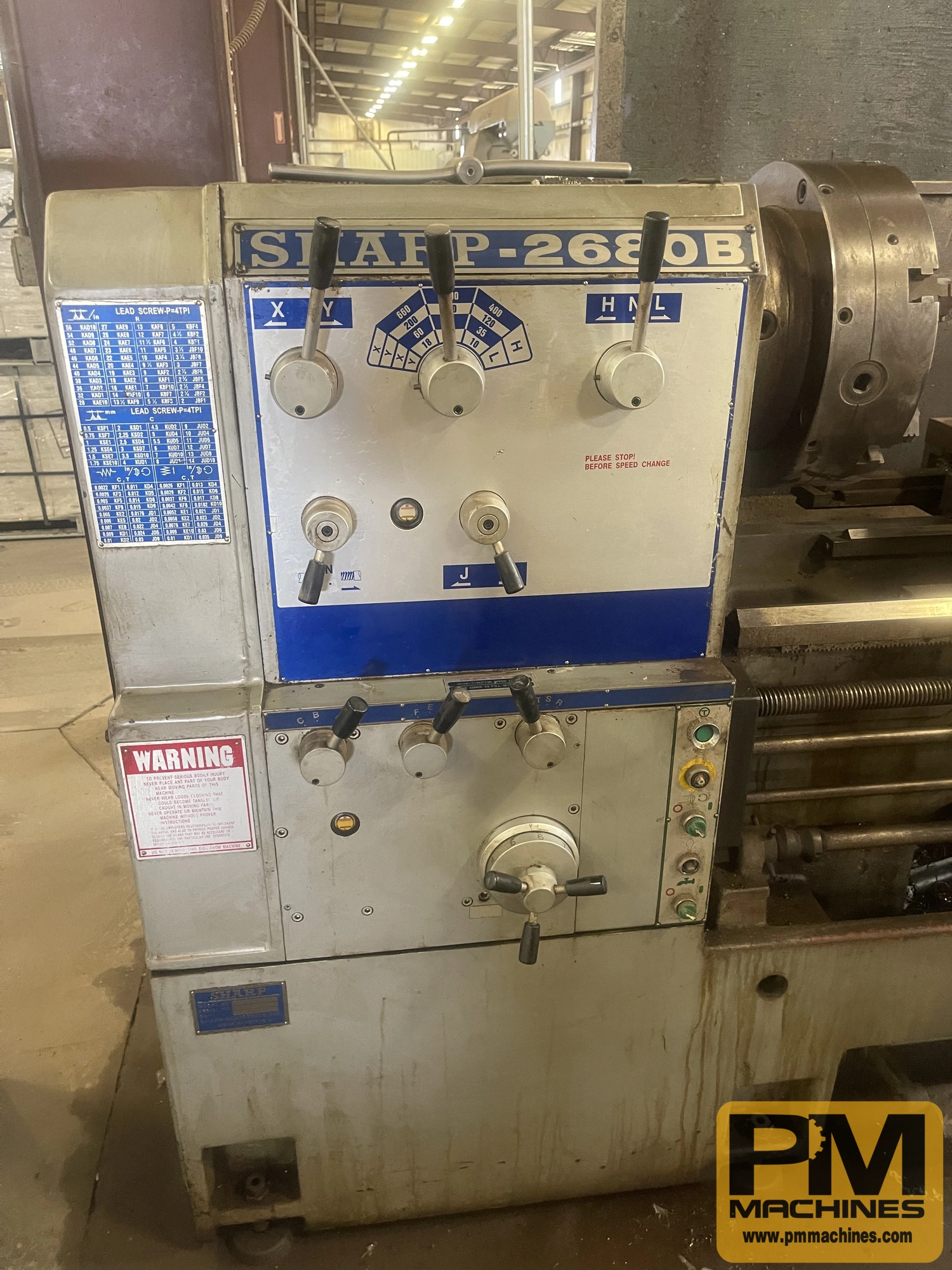 Used 2013 SHARP 2680B Engine Lathes 81088628 | PM Machines