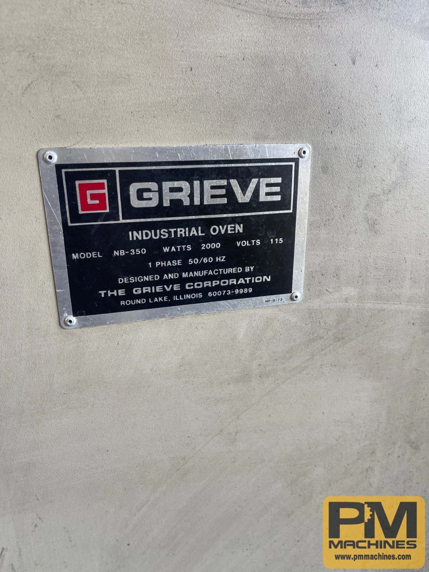 Used GRIEVE NB-350 Ovens 81088870 | PM Machines