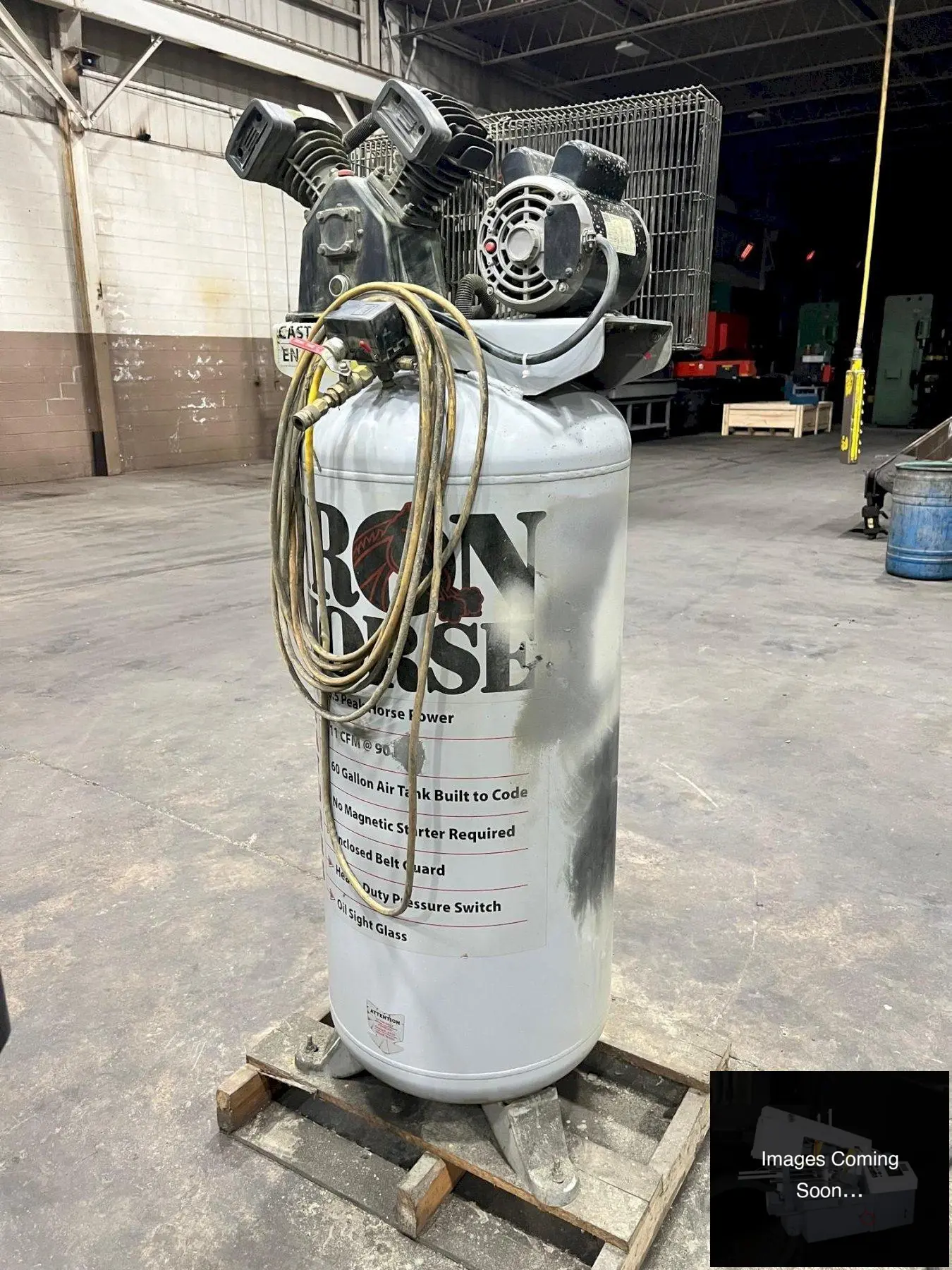 Used IRON HORSE IHD 6160V1 Air Compressors, Tank Mounted 10997 ...