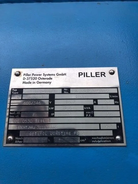 Piller 1700KW 600V Generator End | Power Generation Enterprises