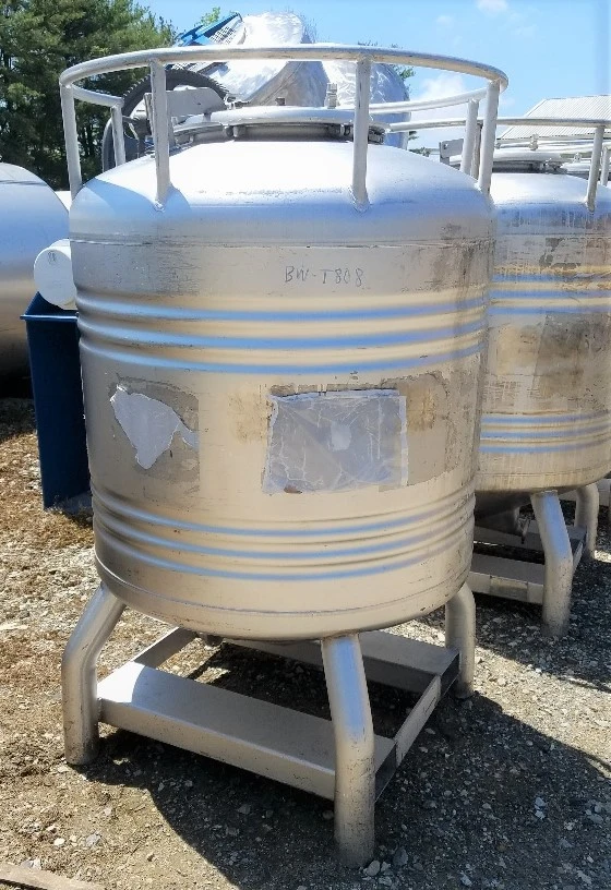 (3) used 800 Liter (~200 gallon) Stainless Steel Sanitary Mixing Tanks ...