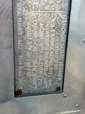 Used 2014 K&E FABRICATING 1000 GALLON Stainless Steel Reactors ...