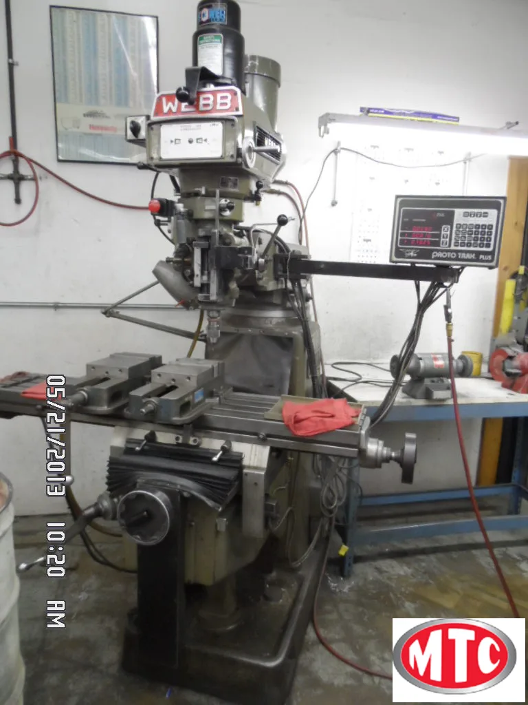 Used 1991 WEBB 4VK 2 & 3 Axis Control Vertical Milling Machine 2996 ...