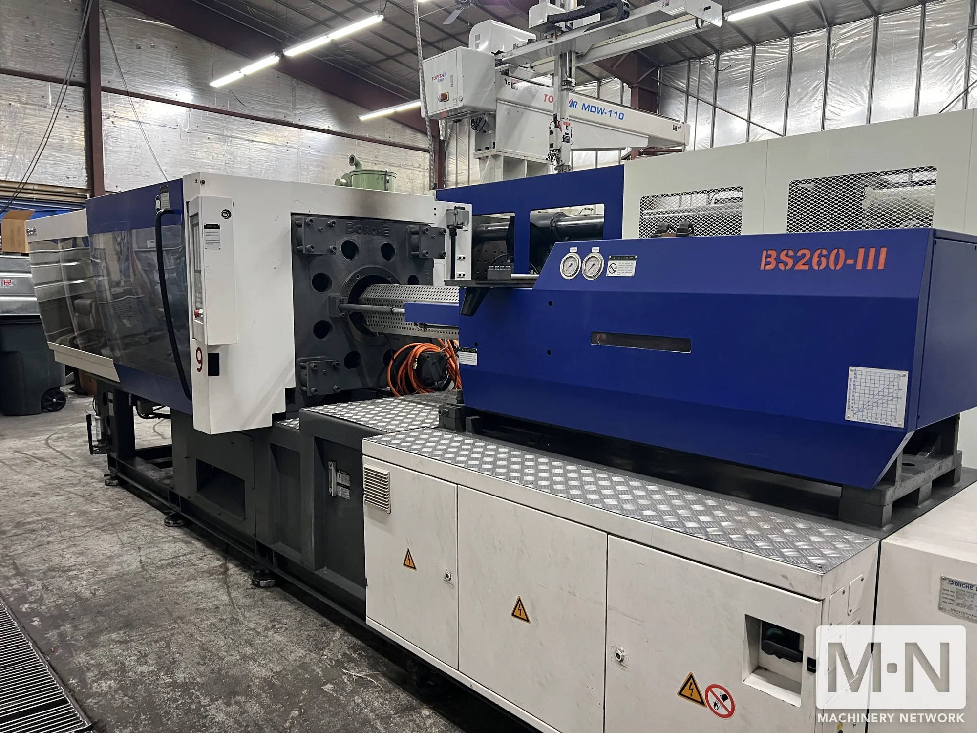 285 TON 28 OZ BORCHE MODEL BS260-III INJECTION MOLDING MACHINE, MFG ...