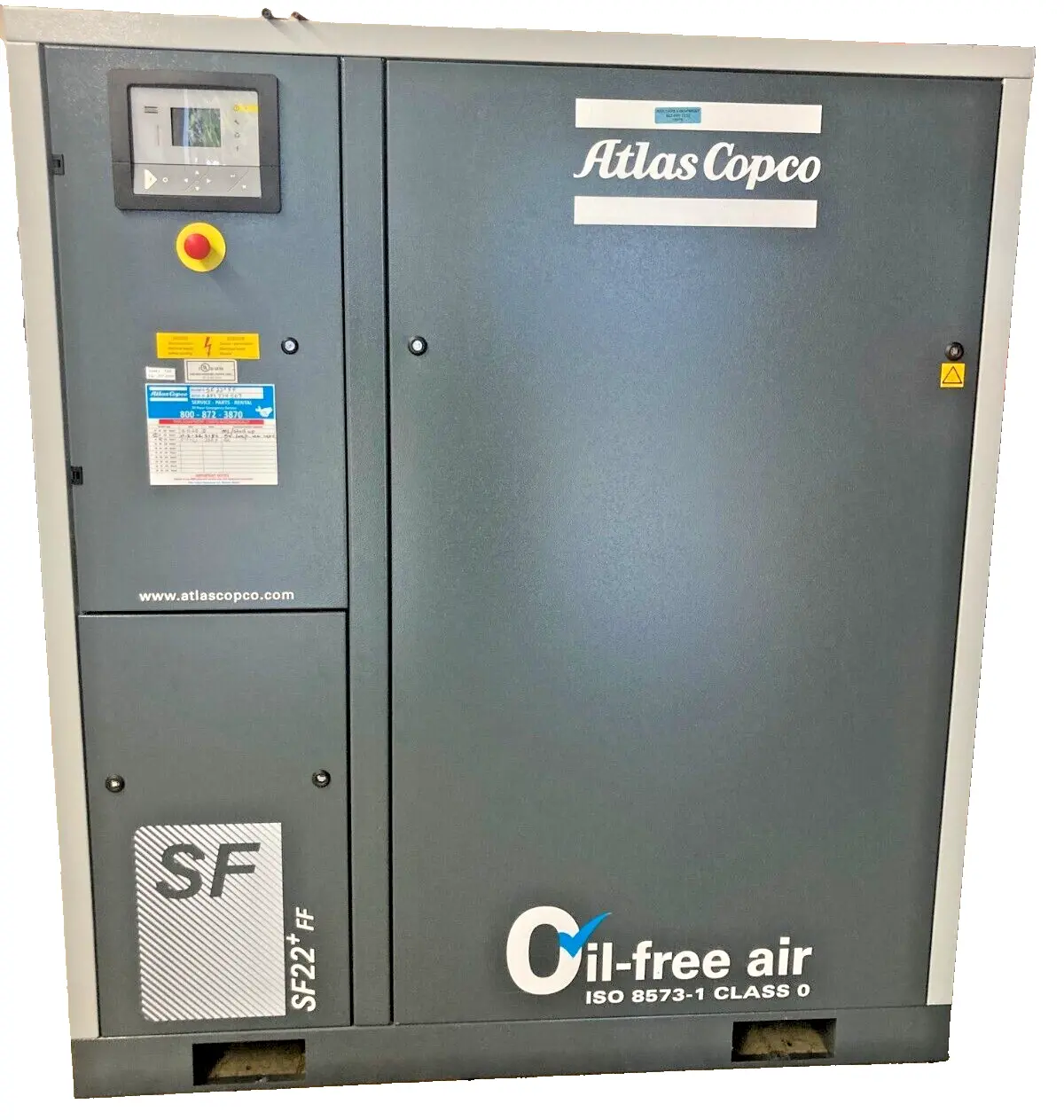 Atlas Copco Oil Free Air Compressor SF22+ FF Tank & Air Dryer 86.4 CFM (10975) | ANACAPA ...