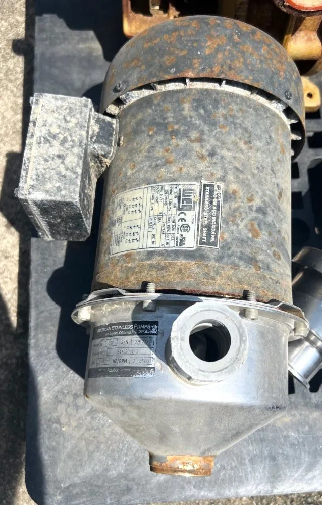 American Stainless Centrifugal Pump, Model SSP, 1.0 x 1.25 Size, 1 HP ...