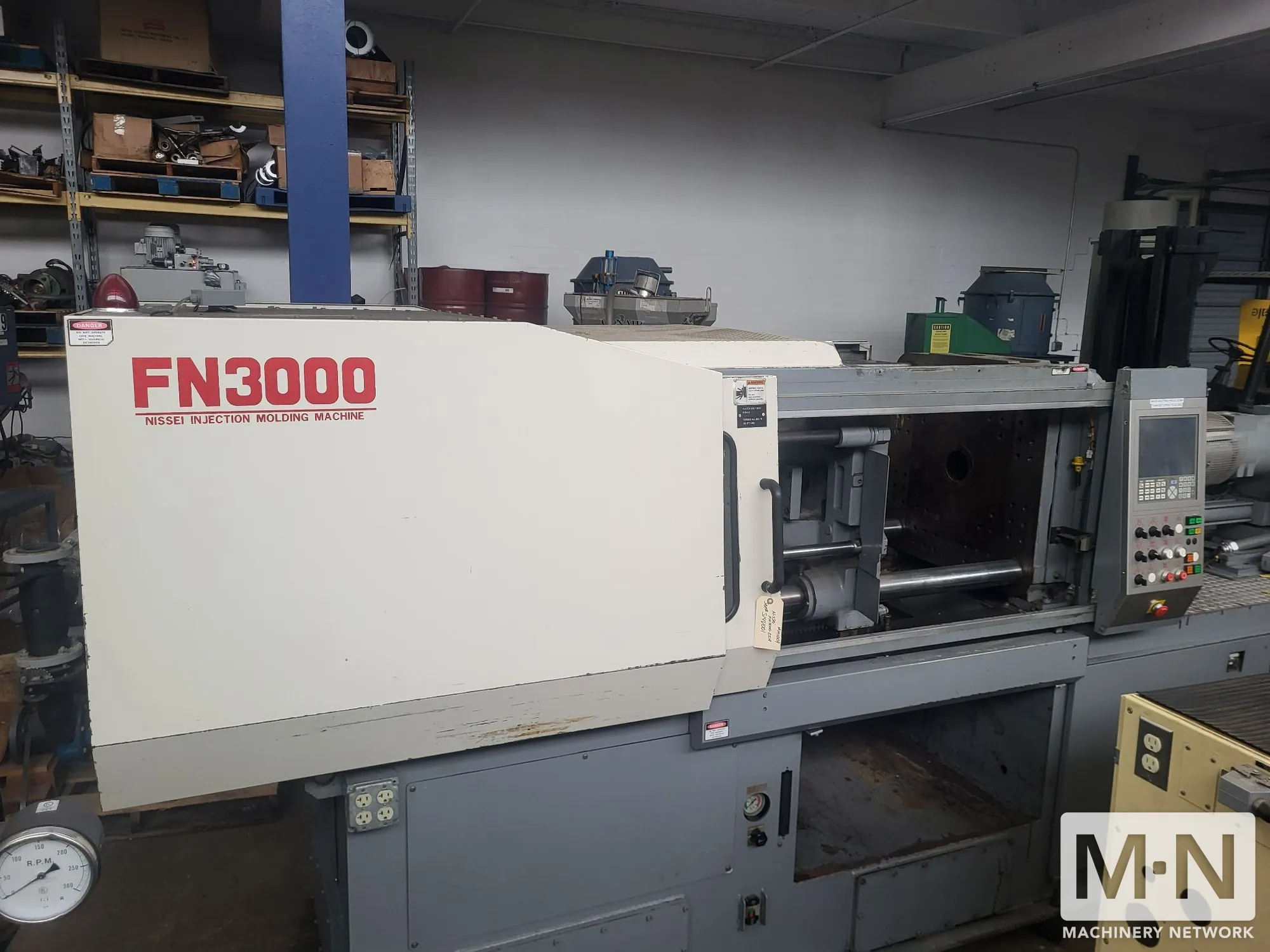 154 TON 7 OZ NISSEI MODEL FN3000-25A INJECTION MOLDING MACHINE MFG 2004 ...