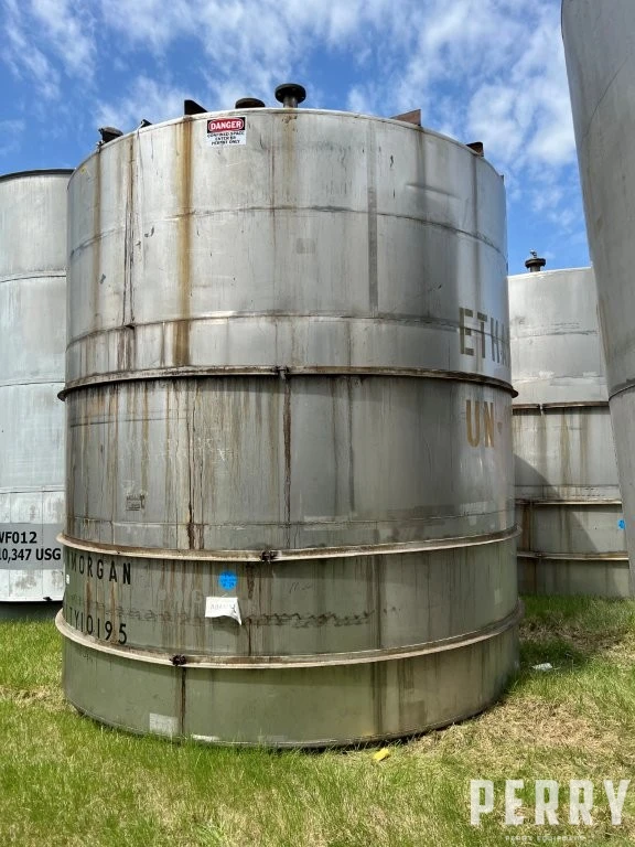 Used PERRY PRODUCTS Tank S/S - 1000 to 1999 Gal. (H=height, L=length ...