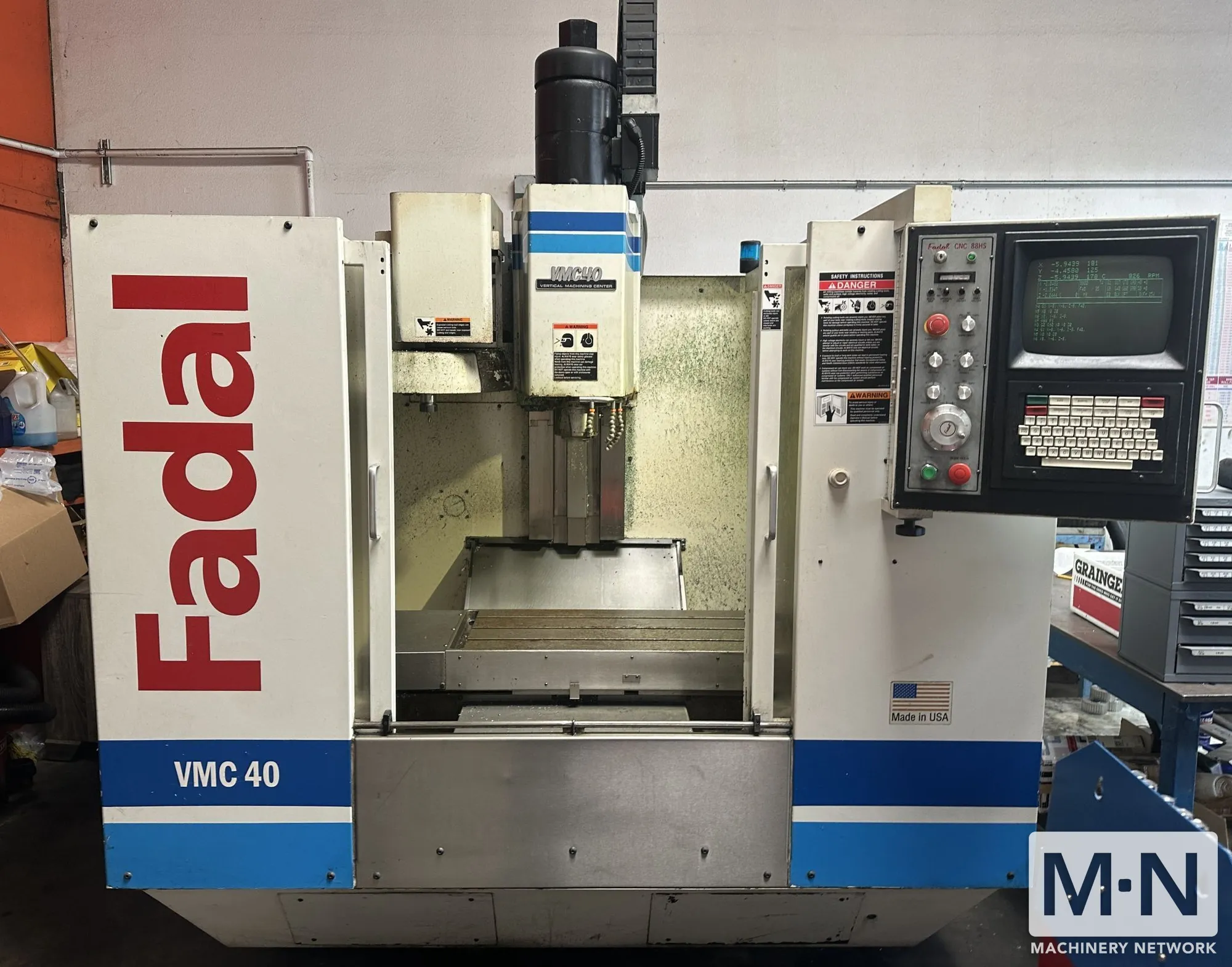 Fadal VMC-40 CNC Vertical Machining Center, 1993 w/ Fadal Rotary Table ...