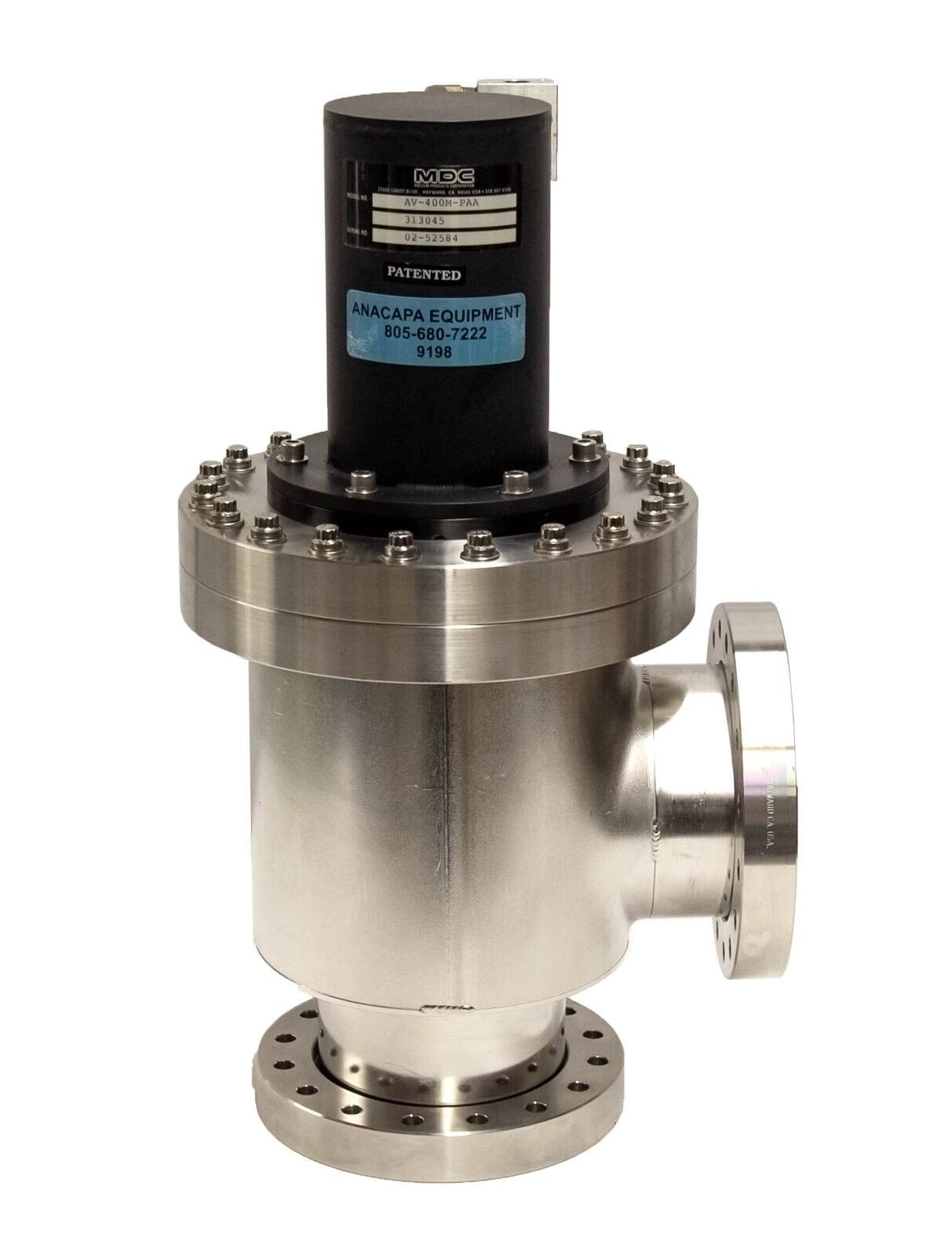 MDC AV-400M-PAA 313045 UHV Electropneumatic Angle Valve 4" USED (9198 ...