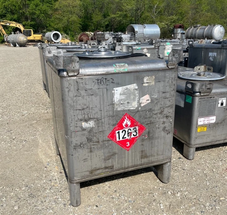 350 Gallon (1,325 Liter) Stainless steel IBC Tank/Tote for Sale ...