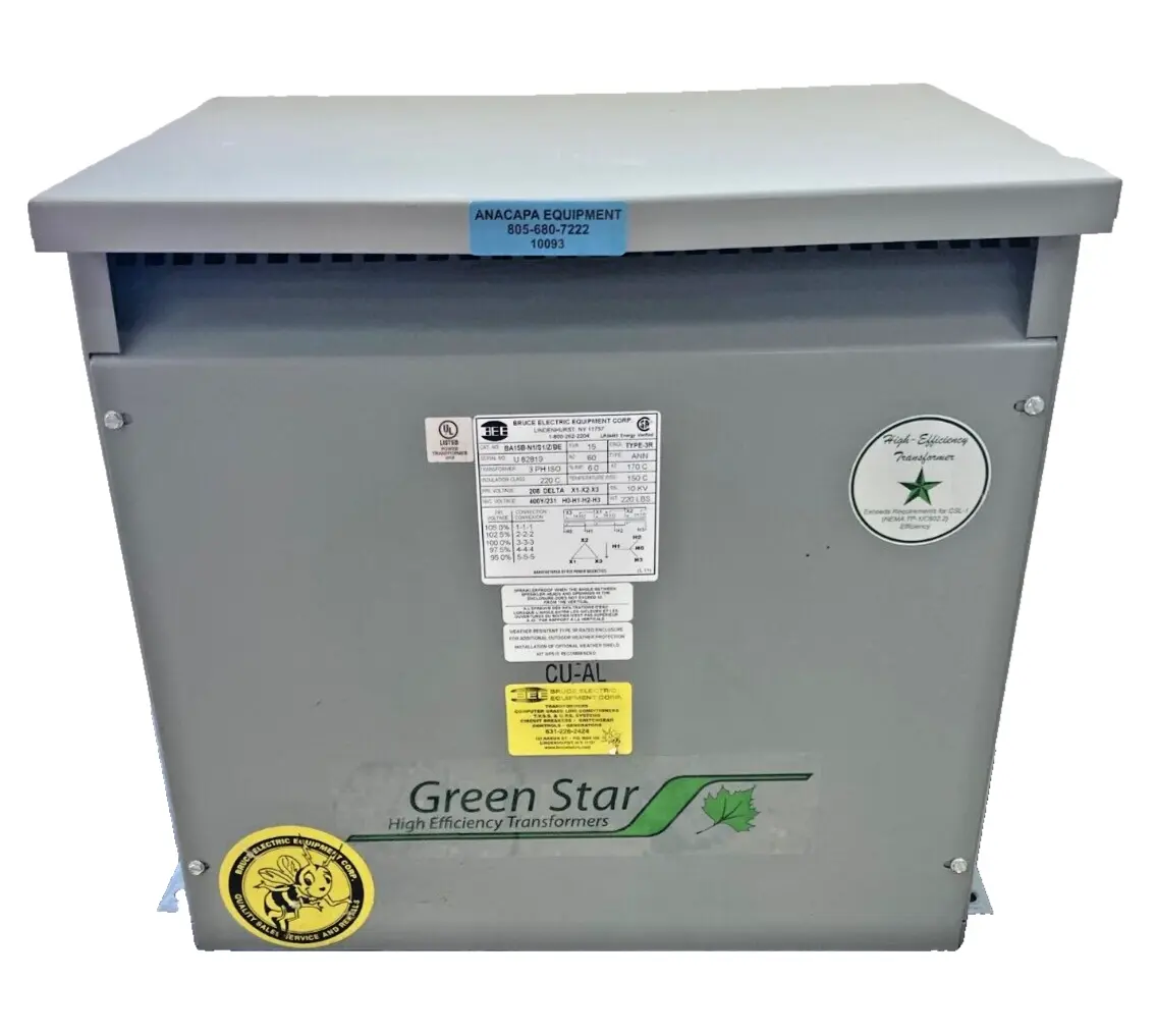 Bruce Electric Equipment 15 KVA High Efficiency Transformer 3PH.ISO CU ...
