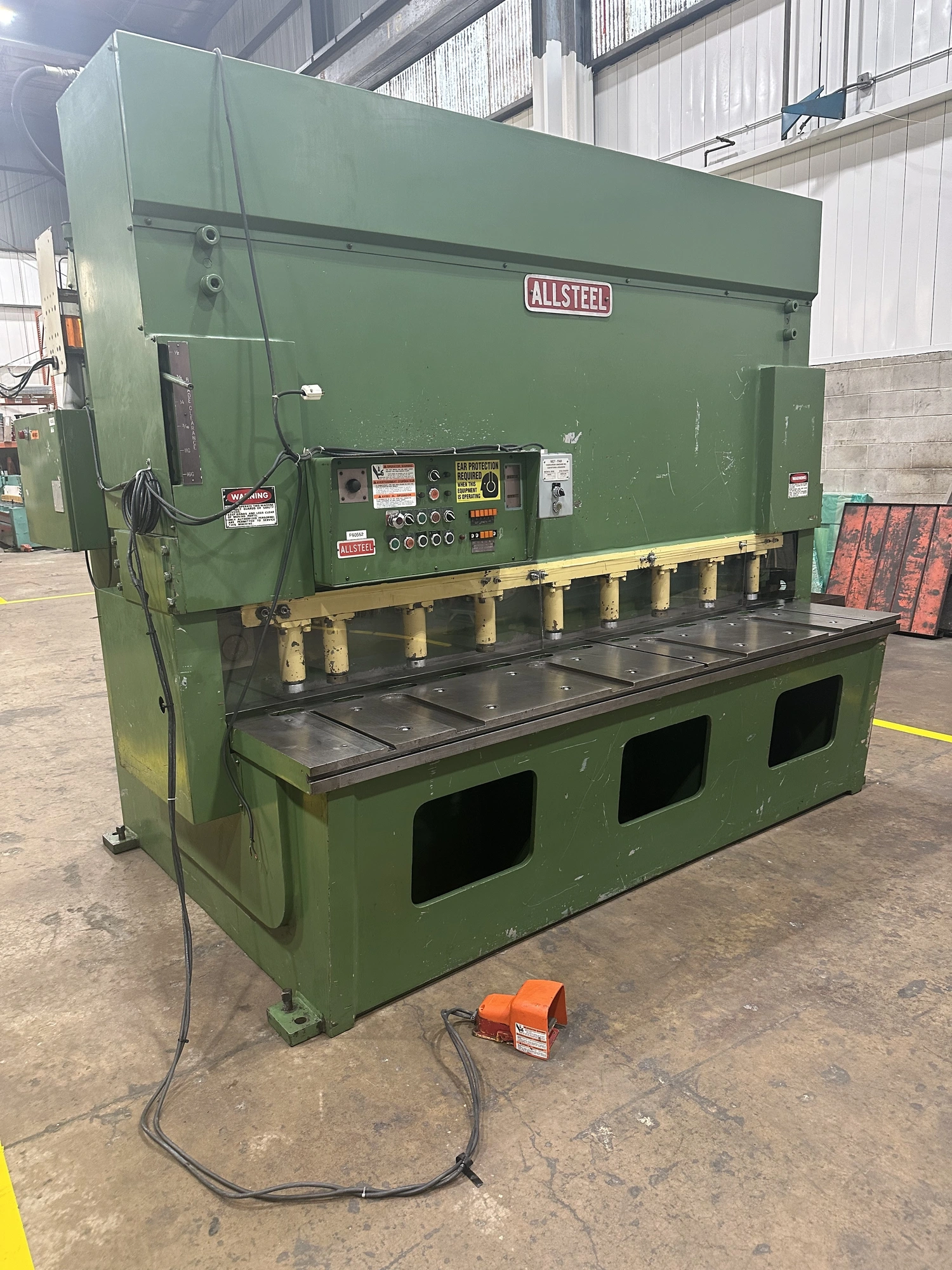 Used 8 Ft. X 1/2" Allsteel Hydraulic Shear #29320 | Kempler Machinery