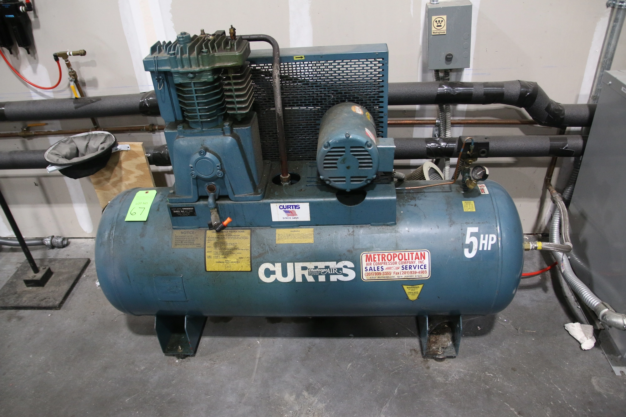 Used CURTIS E-57 Lubricated Reciprocating Air Compressors 104018 | Levy Recovery Group