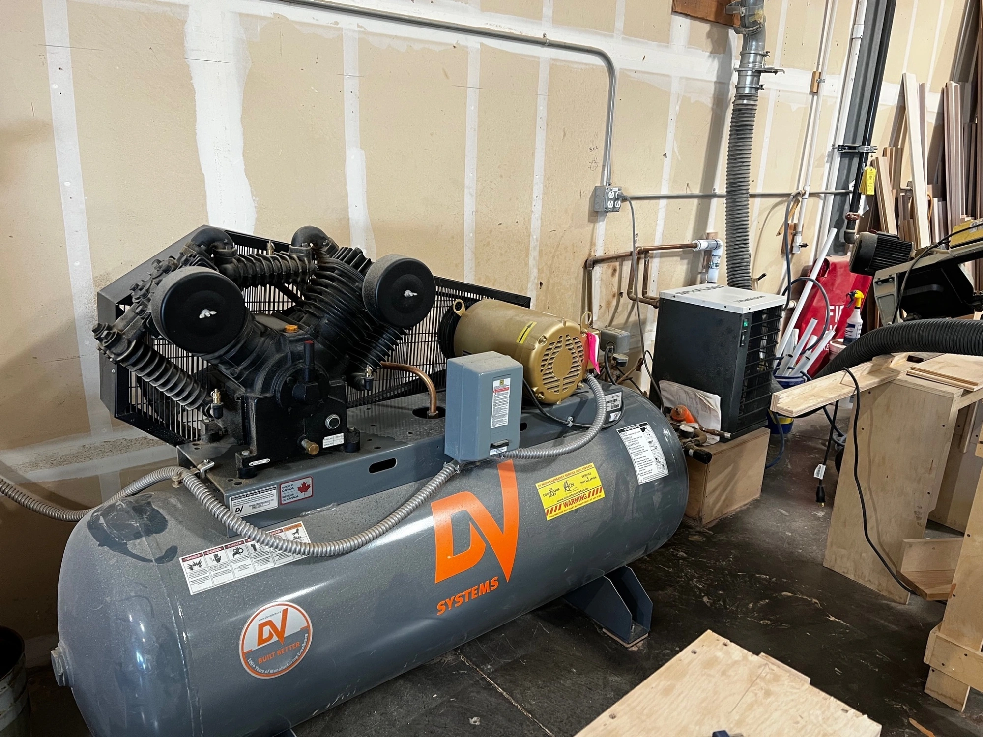 Used DV SYSTEMS IS10-100120 Lubricated Reciprocating Air Compressors | Complete Cutting Solutions