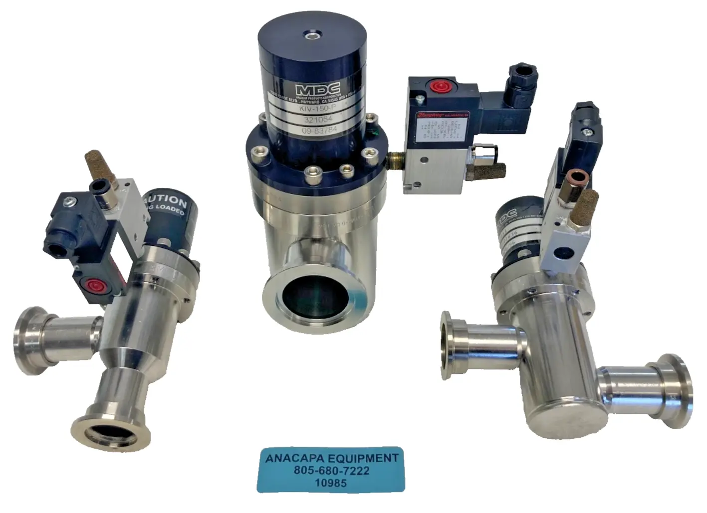 MDC High Vacuum Angle Valve Lot of 3 KiV-150-P KAV-100M-P-1034 321053 ...