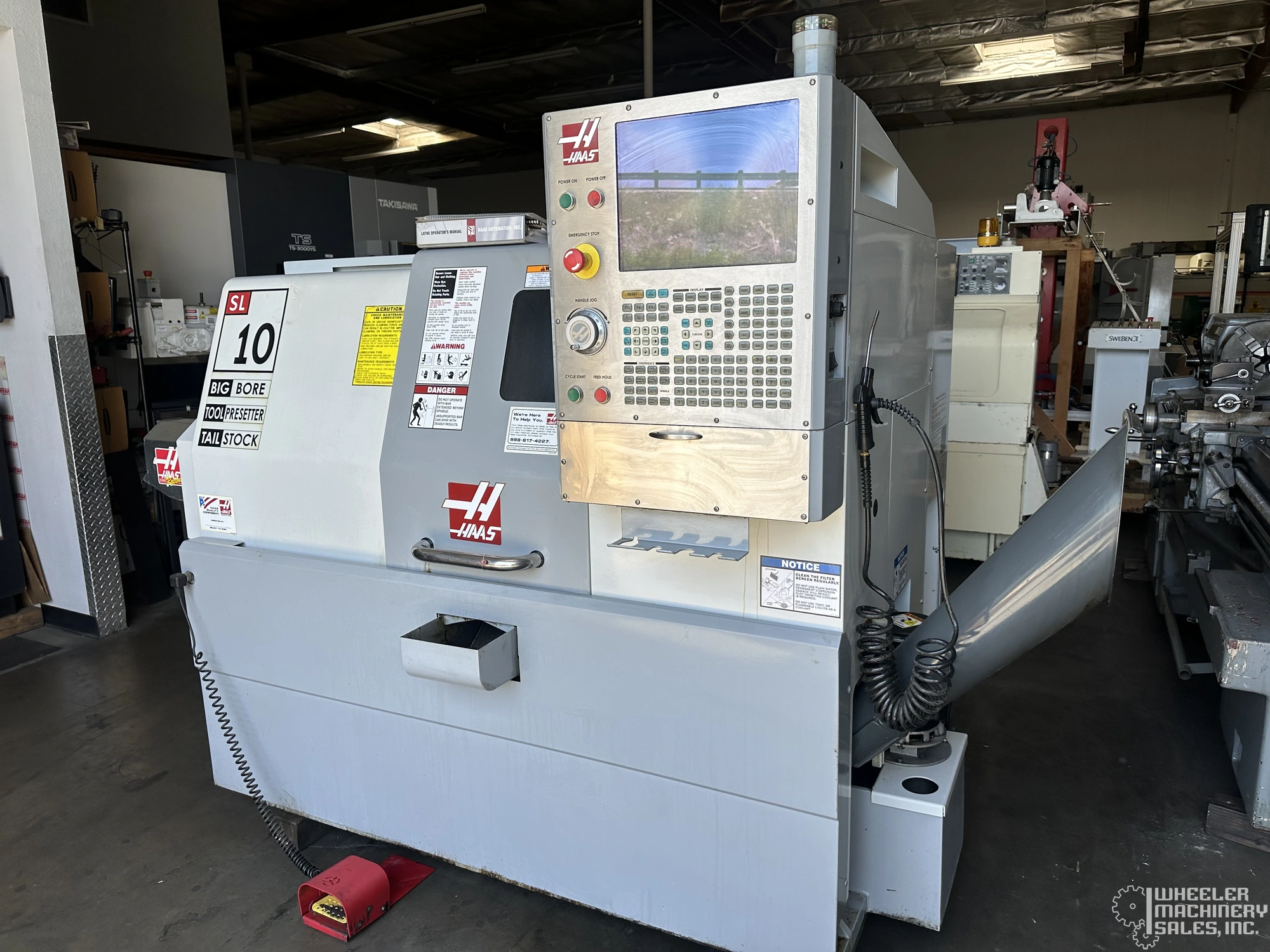 Used 2007 HAAS SL-10 BIG BORE LATHES, SLANT BED, N/C & CNC 7253 ...