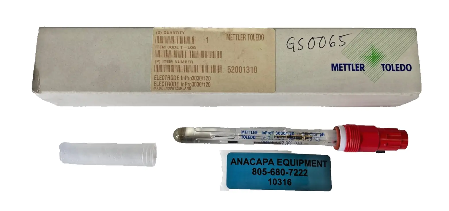 Mettler Toledo InPro3030/120 52001310 pH-Electrode Biotechnical (10316)D | ANACAPA EQUIPMENT ...