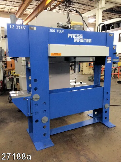 USED 100 TON PRESS MASTER HYDRAULIC H-FRAME PRESS/12 TON C-FRAME PRESS ...