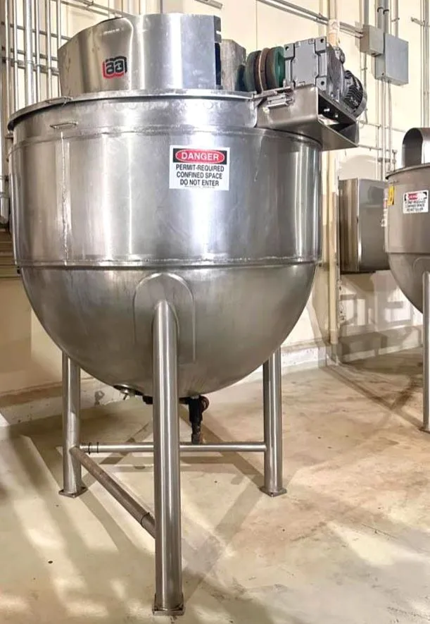 500 Gallon LEE Jacketed Mix Kettle with Counter Rotating Sweep Mixer ...